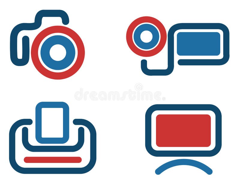 Iconos video ilustración del vector. Ilustración de conjunto - 65964235