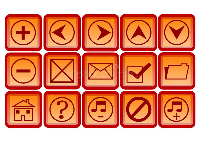 Iconos y botones del Web ilustración del vector. Ilustración de cartas ...
