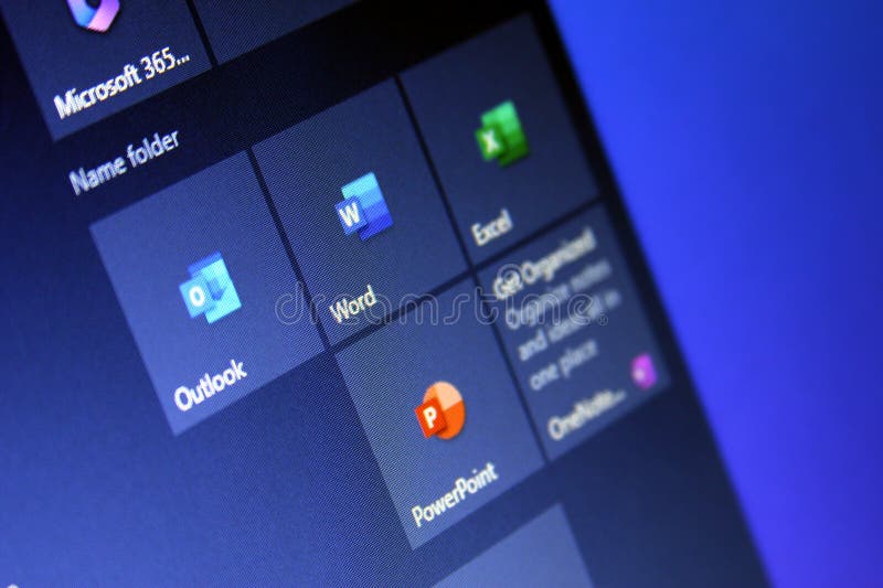 Iconos Y Logotipos De Microsoft Office Foto editorial - Ilustración de ...