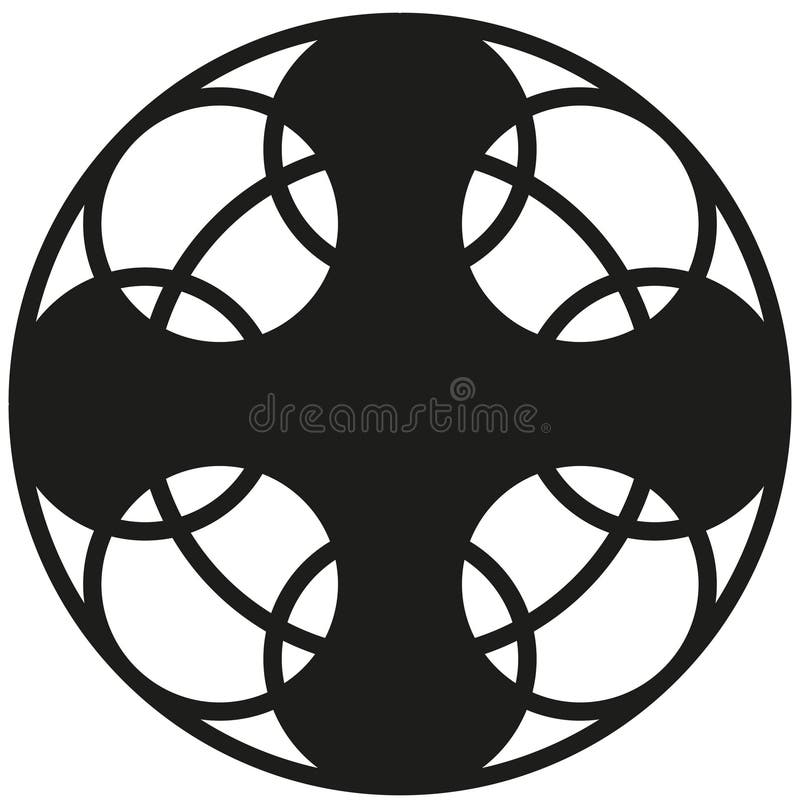 Geometric Pattern with Circles, Outline Style Stock Vector ...