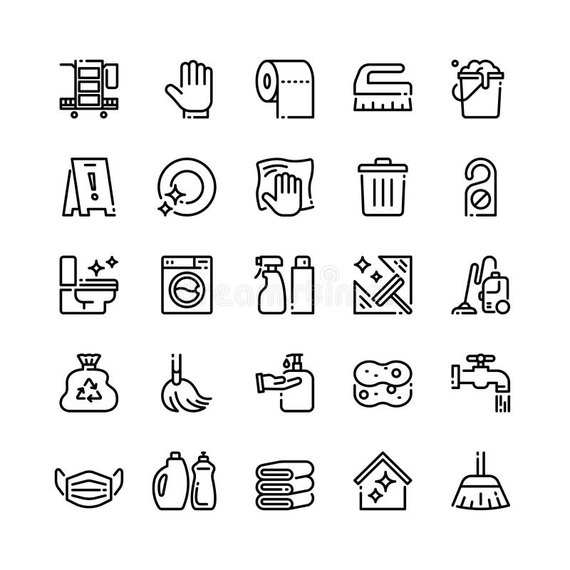 Cleaning icons stock vector. Illustration of machine - 363205028
