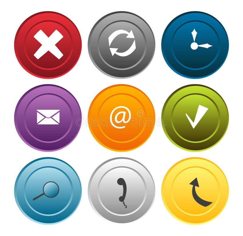 Colored Phone Icons stock vector. Illustration of cable - 21276313