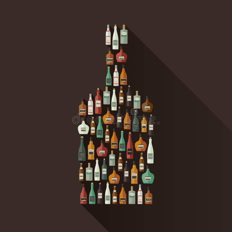 Icons of Alcoholic Beverages Stock Vector - Illustration of beverage ...