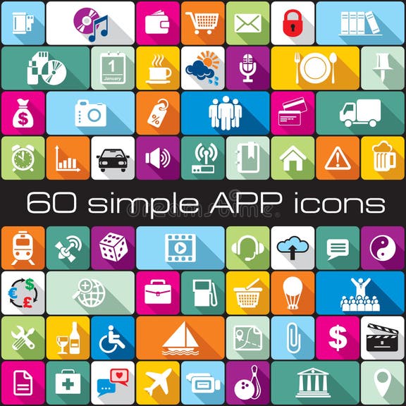 Icons APP set stock vector. Illustration of organizer - 57171821