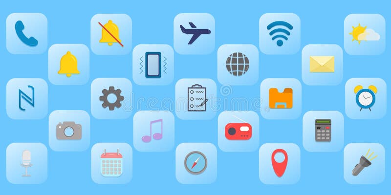 Icons for Applications with a Matte Background Stock Vector ...