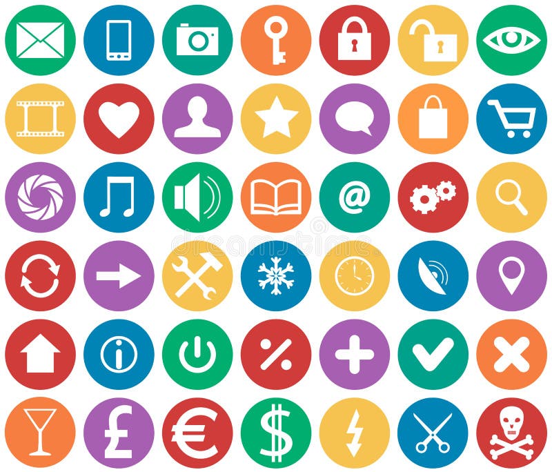 Icons for apps stock vector. Illustration of chart, mail - 42853661