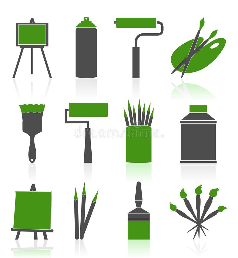 Icons of the artist4 stock vector. Illustration of descriptive - 20706581