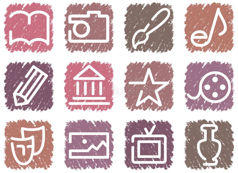 Icons of arts stock vector. Illustration of star, entertainment - 102911131