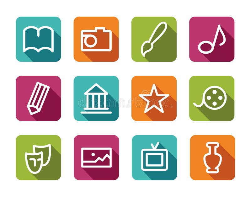 Icons of arts stock vector. Illustration of musical - 113978940