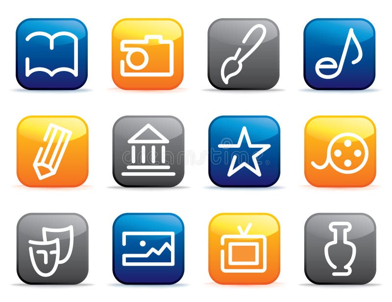 Icons of Arts. Vector Illustration Stock Vector - Illustration of ...