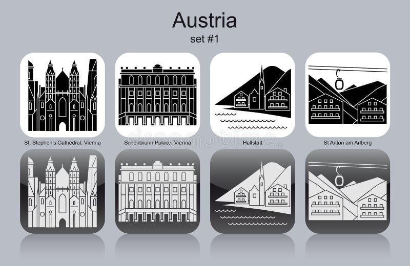 Vienna icons stock vector. Illustration of ring, rathaus - 35385535