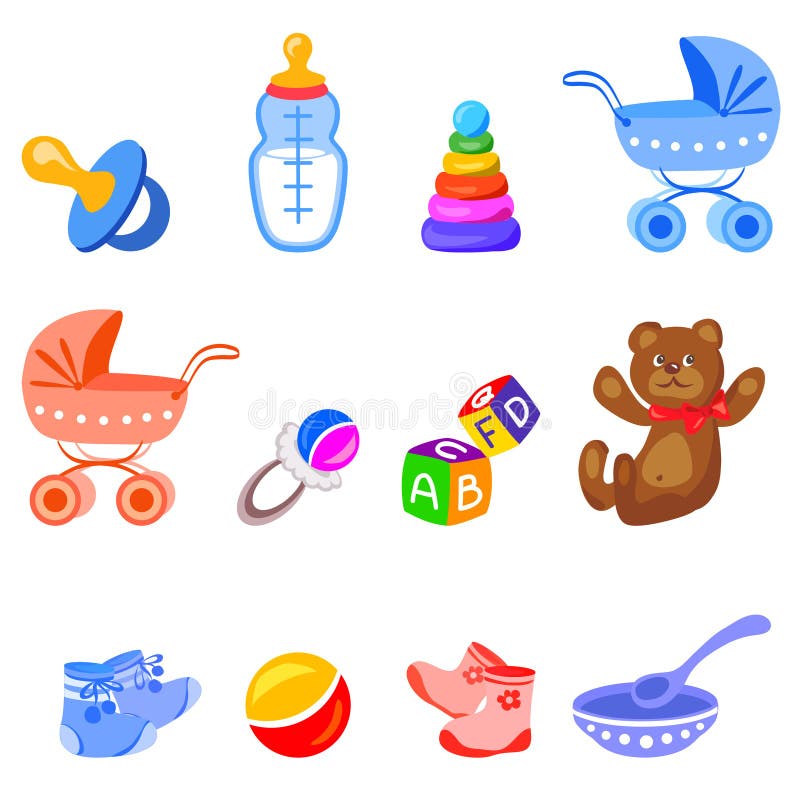 Baby Icons stock vector. Illustration of card, element - 13337876