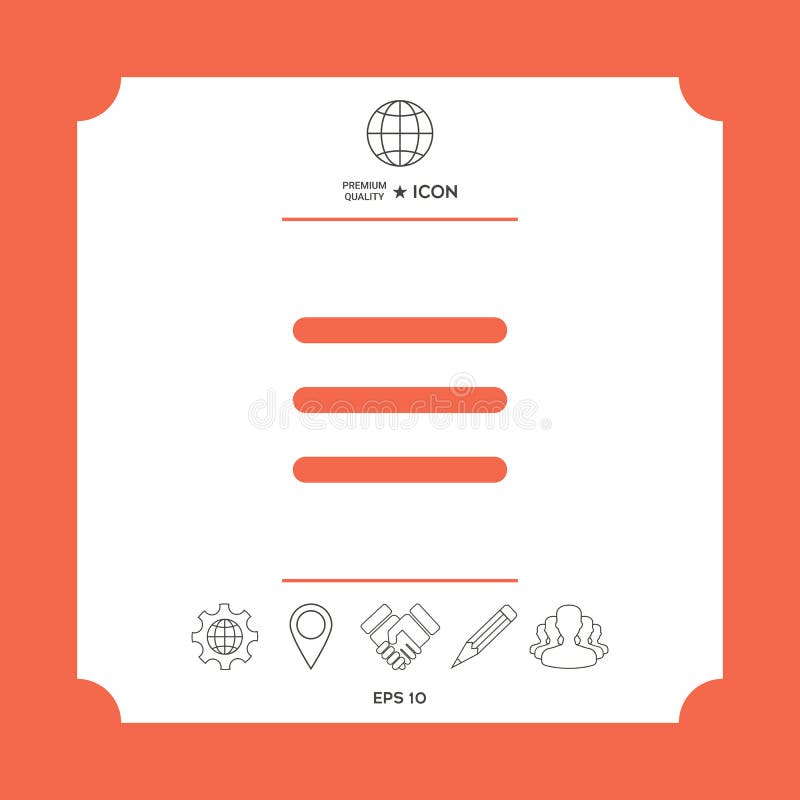 Menu symbol Icon stock vector. Illustration of media - 109570869