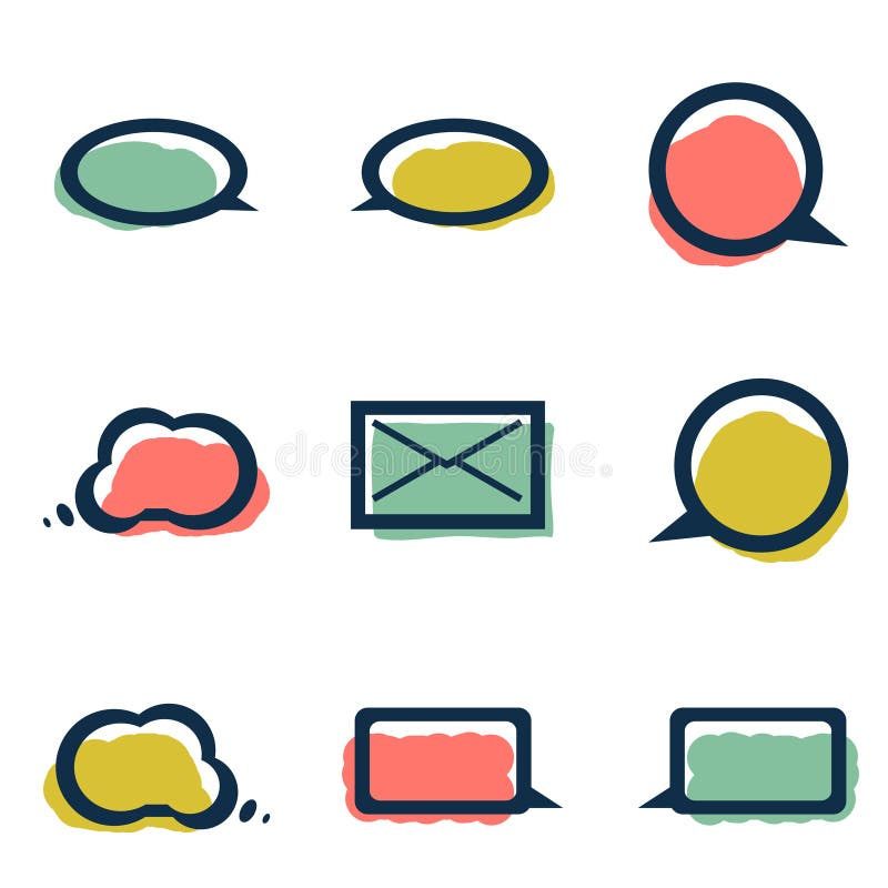 Icons, Banners for Retro Chat Stock Vector - Illustration of billboard ...