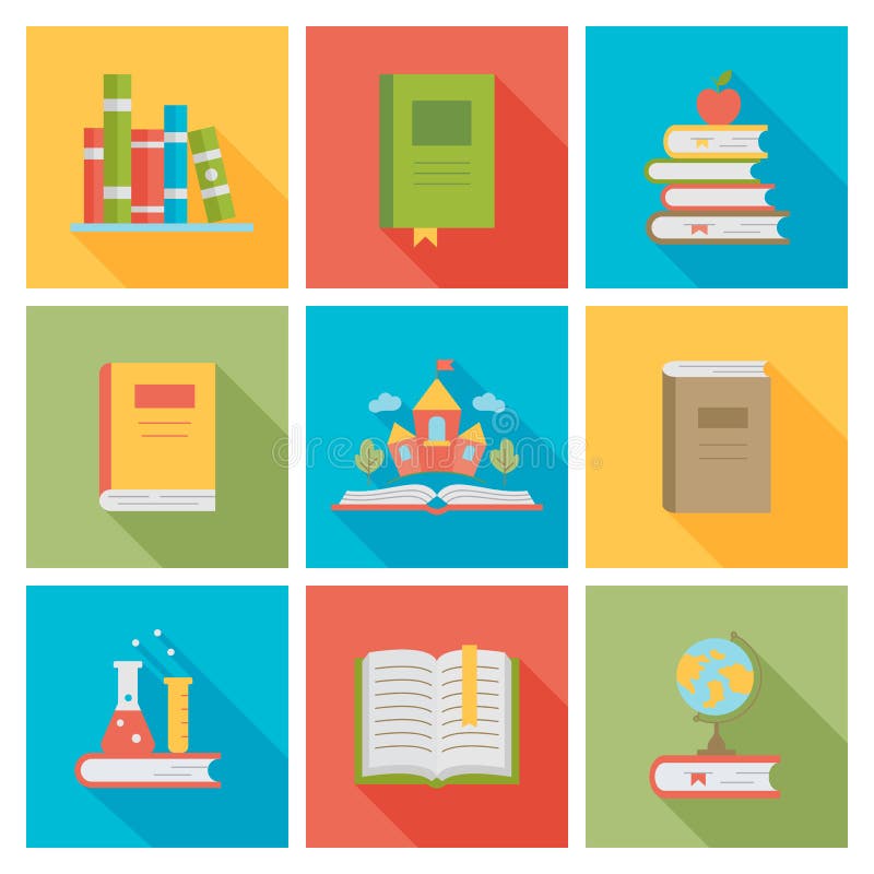 Icons book. stock vector. Illustration of lesson, dictionary - 96080483