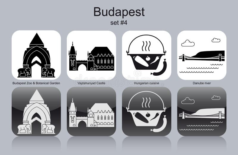 Icons of Budapest stock vector. Illustration of house - 41041108