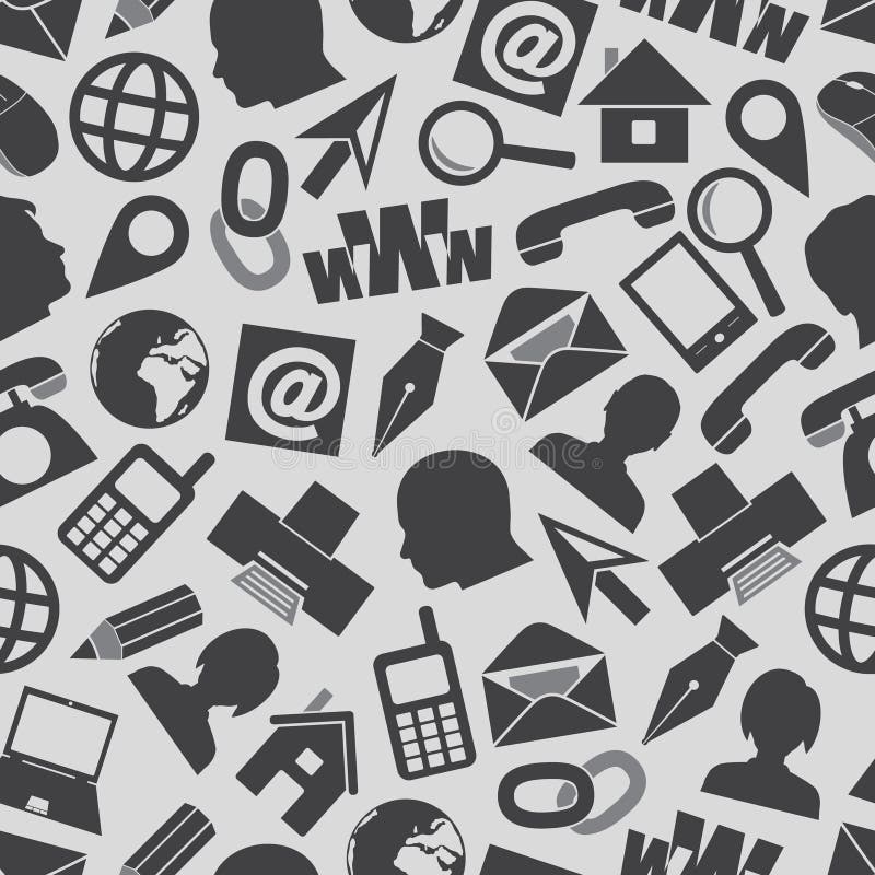 Icons for Business Card and Everyday Use Seamless Pattern Eps10 Stock ...