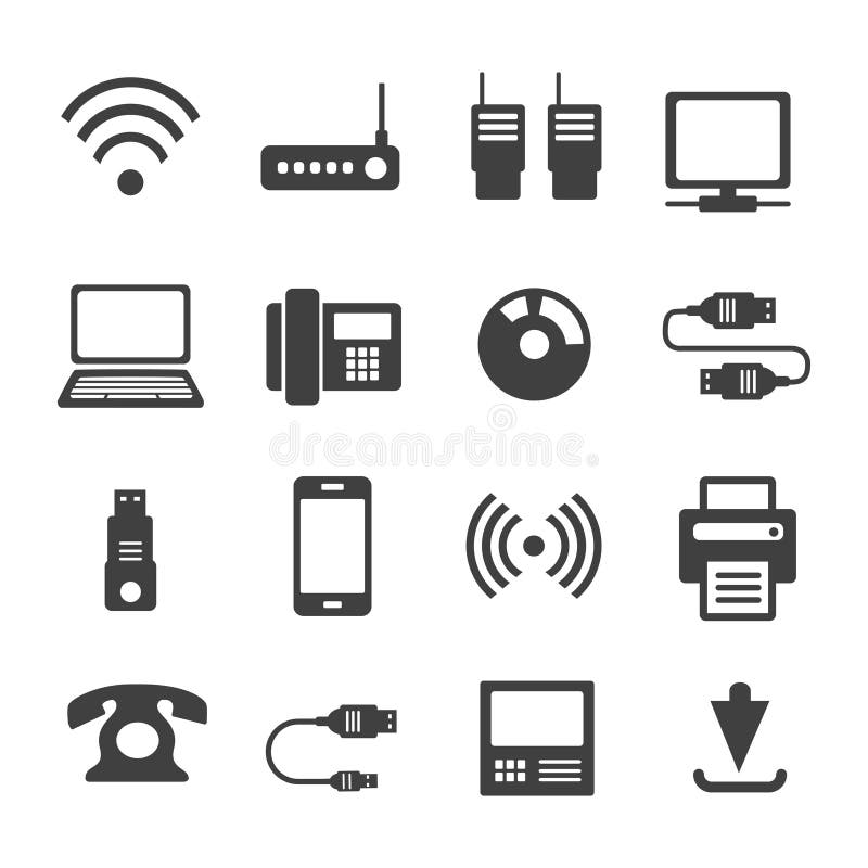 Icons Business Communications Stock Vector - Illustration of network ...