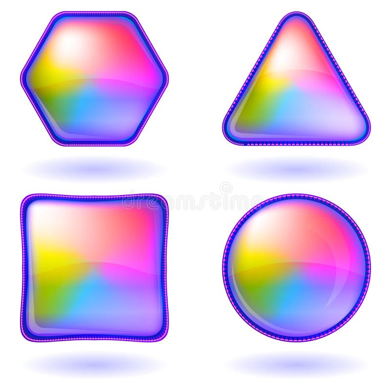 Icons Buttons Colorful, Set Stock Vector - Illustration of element ...