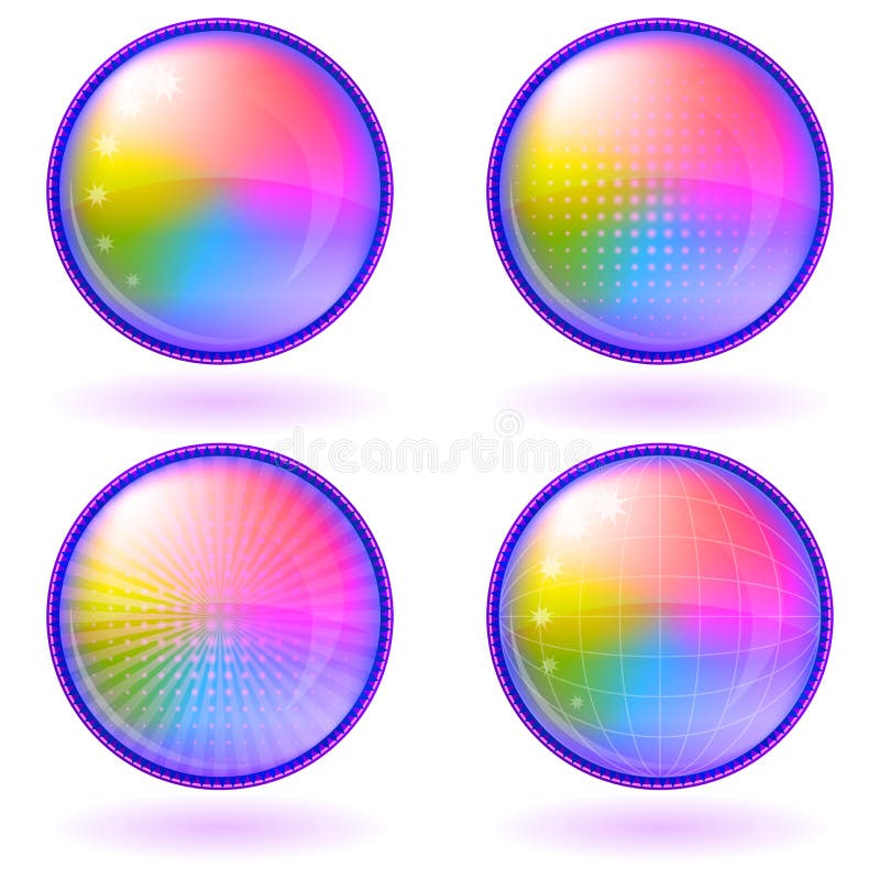 Icons Buttons Colorful, Set Stock Vector - Illustration of element ...