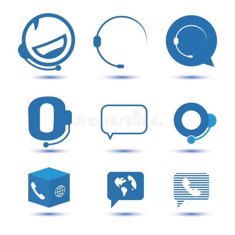 Icons for Call Center or Hotline, Support Symbol in Vector Stock Vector ...