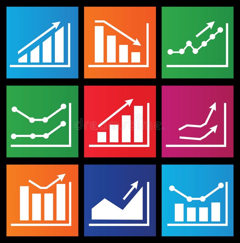 Icons charts stock vector. Illustration of chart, graphic - 38729587