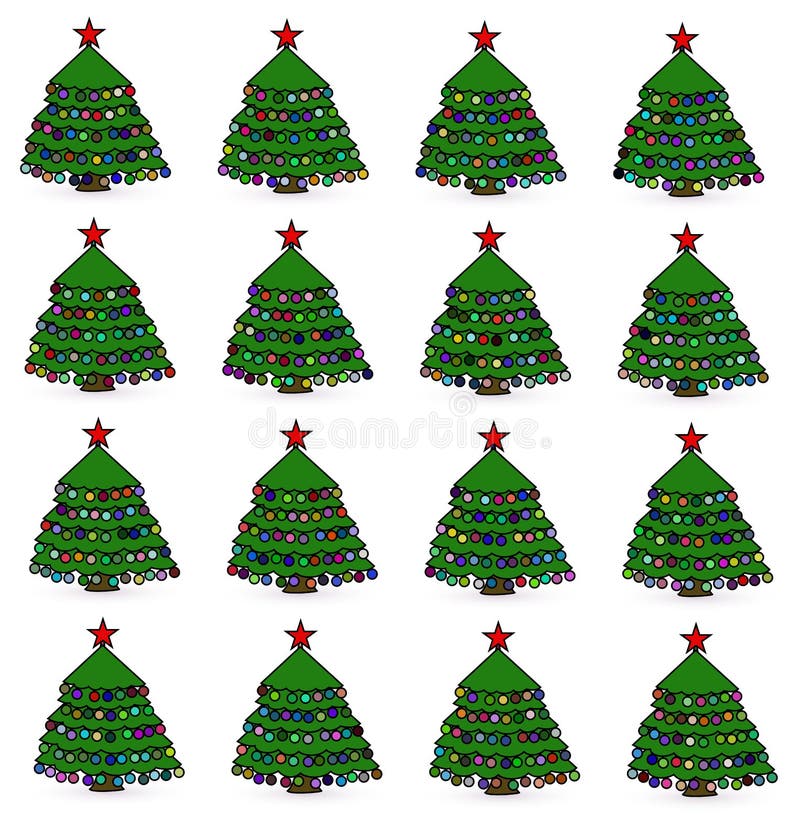 Icons Christmas Trees Raster Stock Illustrations – 3 Icons Christmas ...