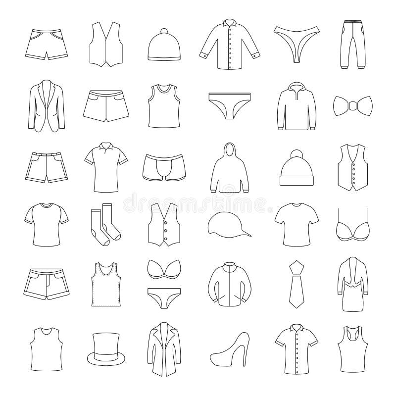 Icons Clothes, Vector Illustration. Stock Vector - Illustration of ...