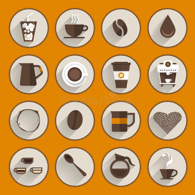 Icons Coffee stock vector. Illustration of icons, latte - 61377064