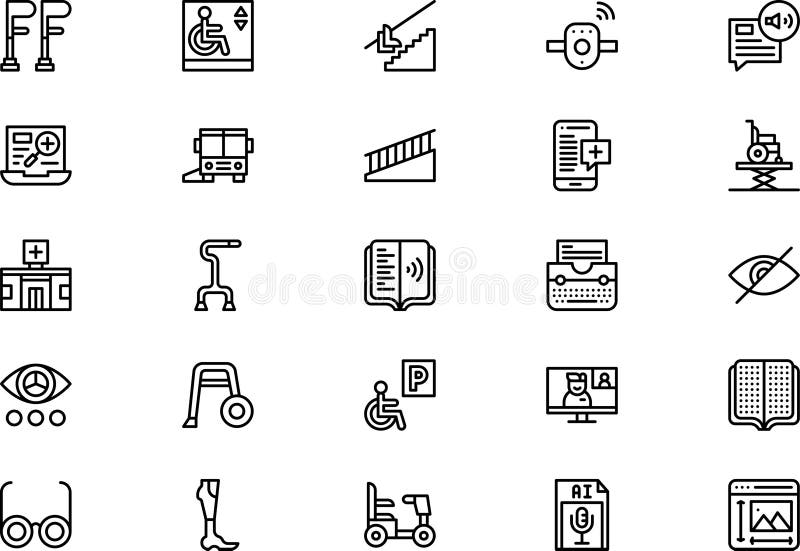 Accessibility Icons Collection is a Vector Illustration with Editable ...