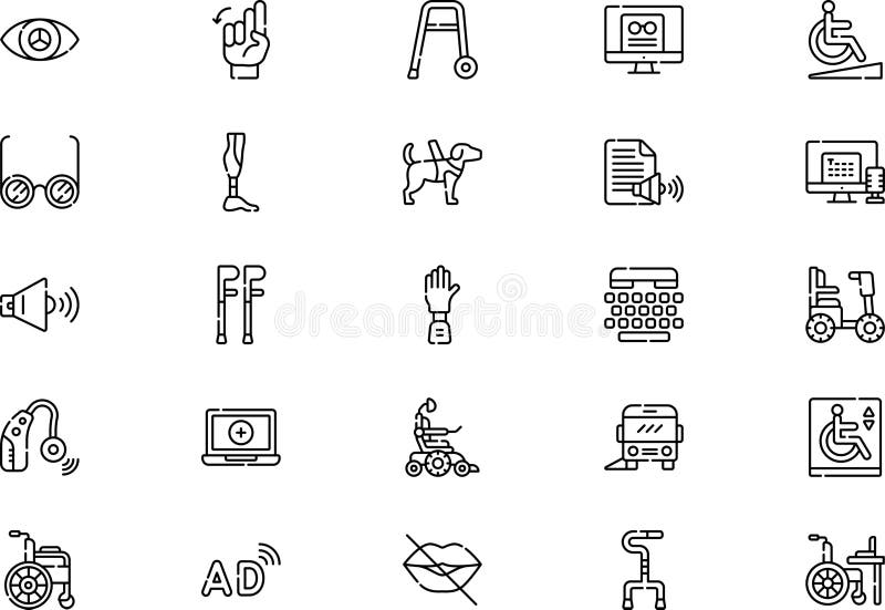 Accessibility Icons Collection is a Vector Illustration with Editable ...