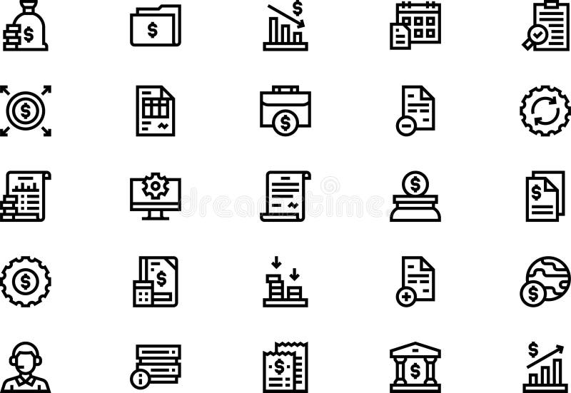 Administrative Transactions Icons Collection is a Vector Illustration ...
