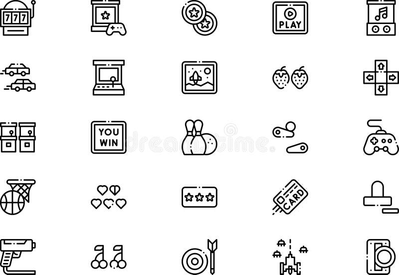 Arcade Icons Collection is a Vector Illustration with Editable Stroke ...
