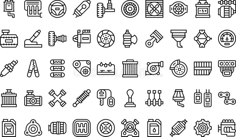 Car Engine Icons Collection is a Vector Illustration with Editable ...