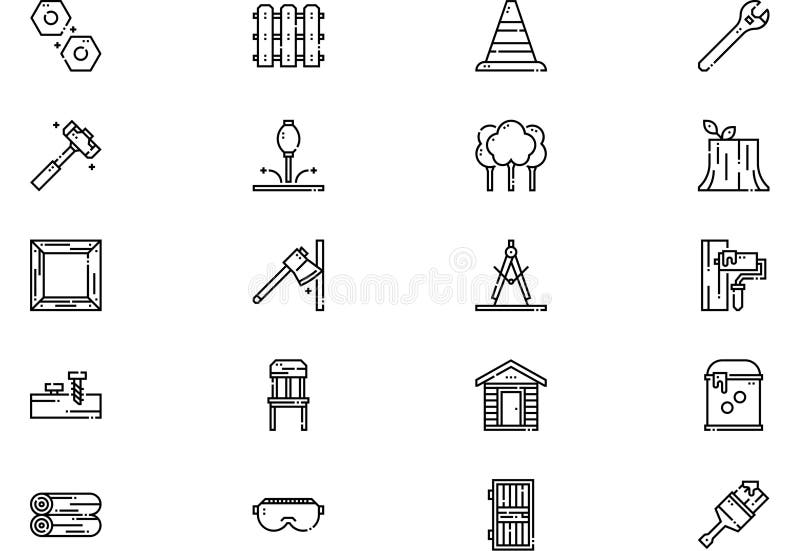 Carpentry Icons Collection is a Vector Illustration with Editable ...