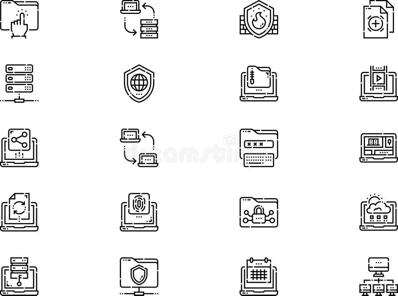 Computer Functions Icons Collection Is A Vector Illustration With