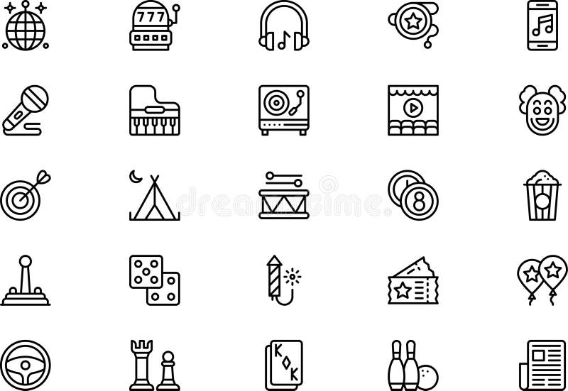 Entertainment Icons Collection is a Vector Illustration with Editable ...