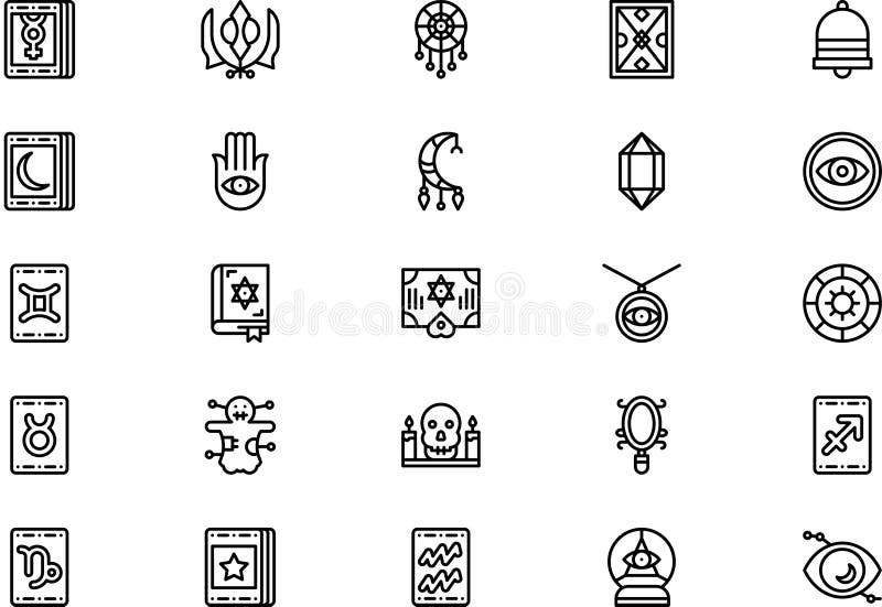 Esoteric Icons Collection is a Vector Illustration with Editable Stroke ...