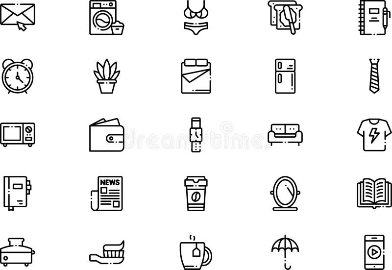 Everyday Stuff Icons Collection is a Vector Illustration with Editable ...