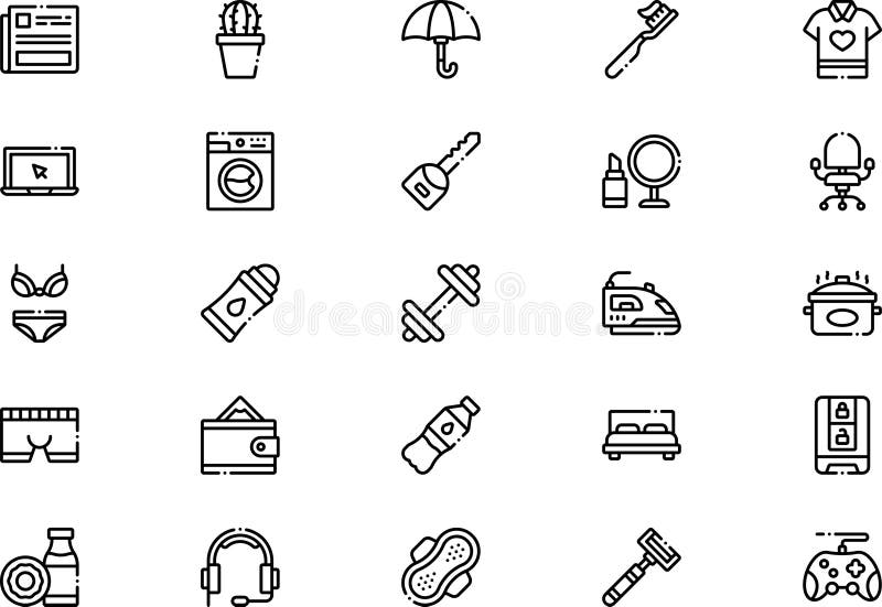 Everyday Stuff Icons Collection is a Vector Illustration with Editable ...