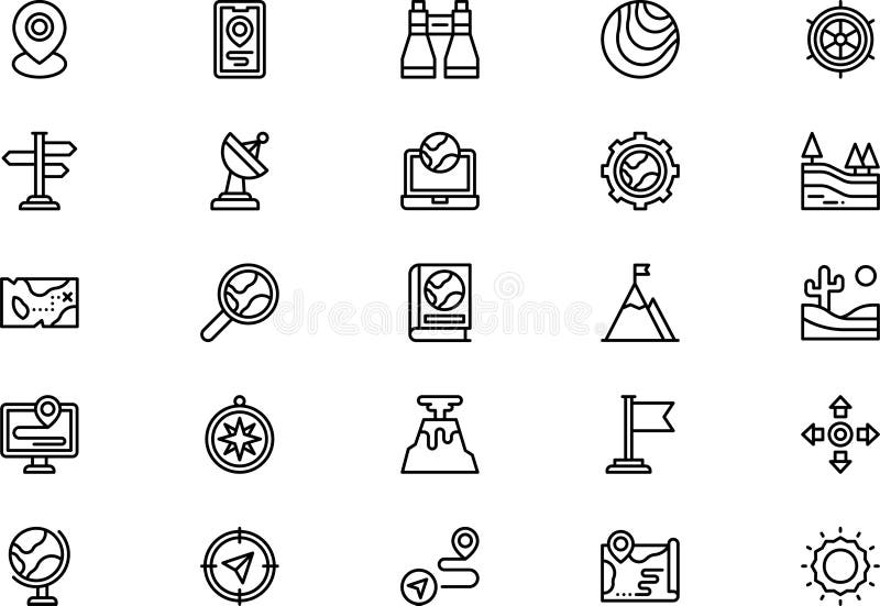 Geography Icons Collection is a Vector Illustration with Editable ...