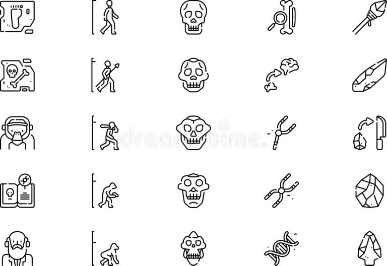 Human Evolution Icons Collection is a Vector Illustration with Editable ...