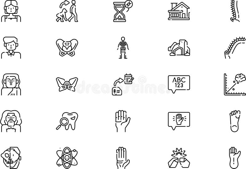 Human Evolution Icons Collection is a Vector Illustration with Editable ...