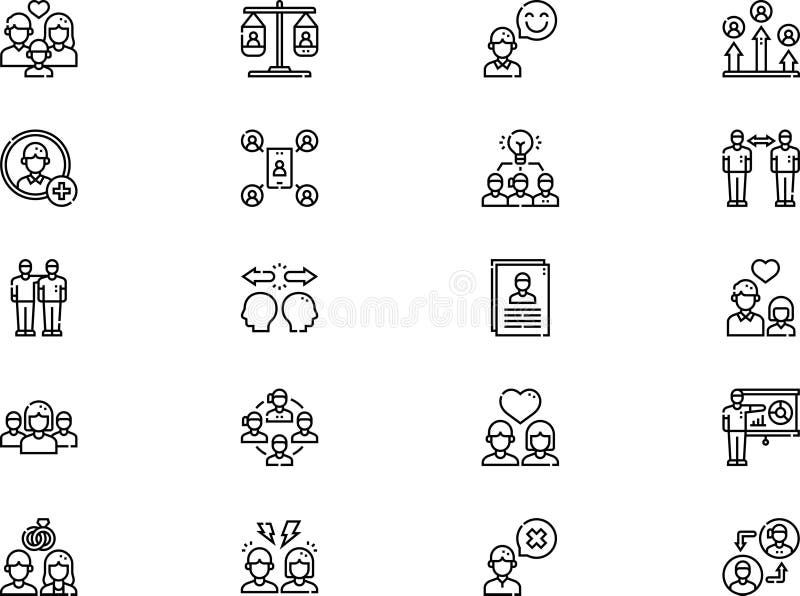 Human Relations Icons Collection is a Vector Illustration with Editable ...