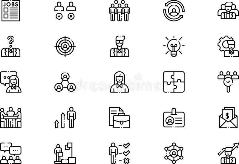 Human Resources Icons Collection is a Vector Illustration with Editable ...