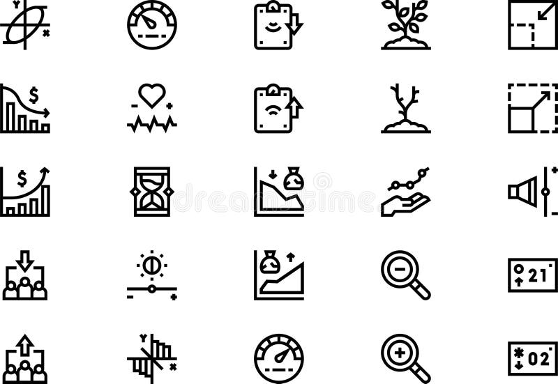 Increase and Decrease Icons Collection is a Vector Illustration with ...