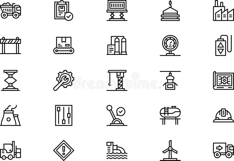 Industrial Process Icons Collection is a Vector Illustration with ...