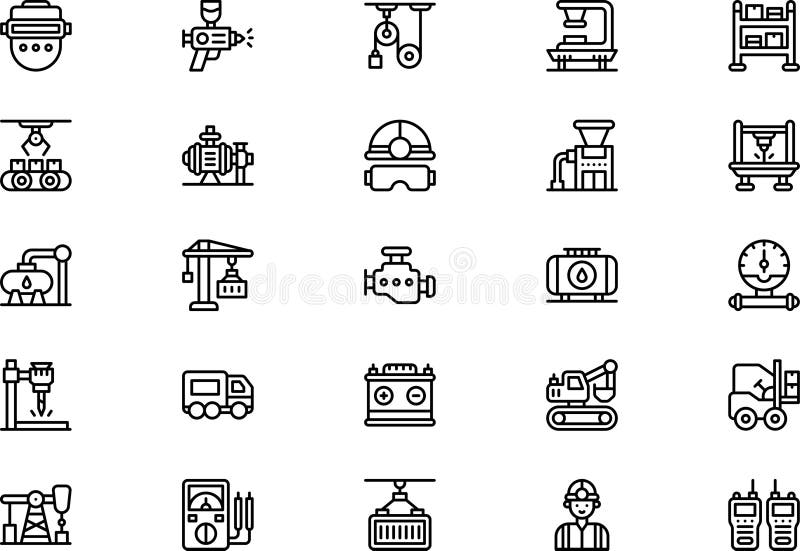 Industrial Process Icons Collection is a Vector Illustration with ...