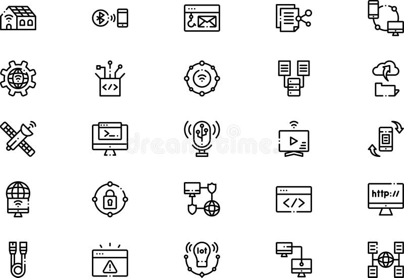 Internet Technology Icons Collection is a Vector Illustration with ...