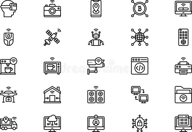 Internet Technology Icons Collection is a Vector Illustration with ...